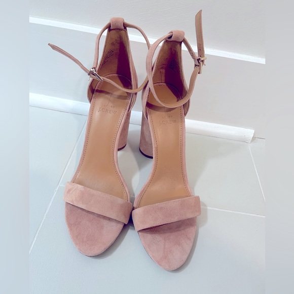 J. Crew | Shoes | Jcrew Light Pink Suede Block Heels | Poshmark